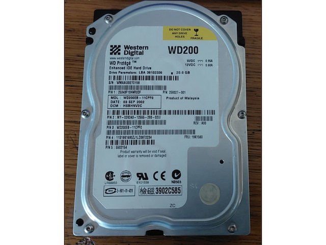 Hard Disk HDD Western Digital IDE 20GB