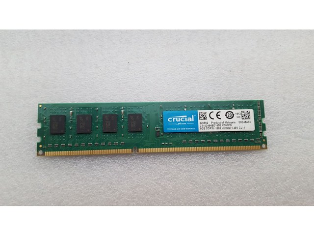 8Gb DDR3L Crucial 1600MHz 1.35v/1.5v