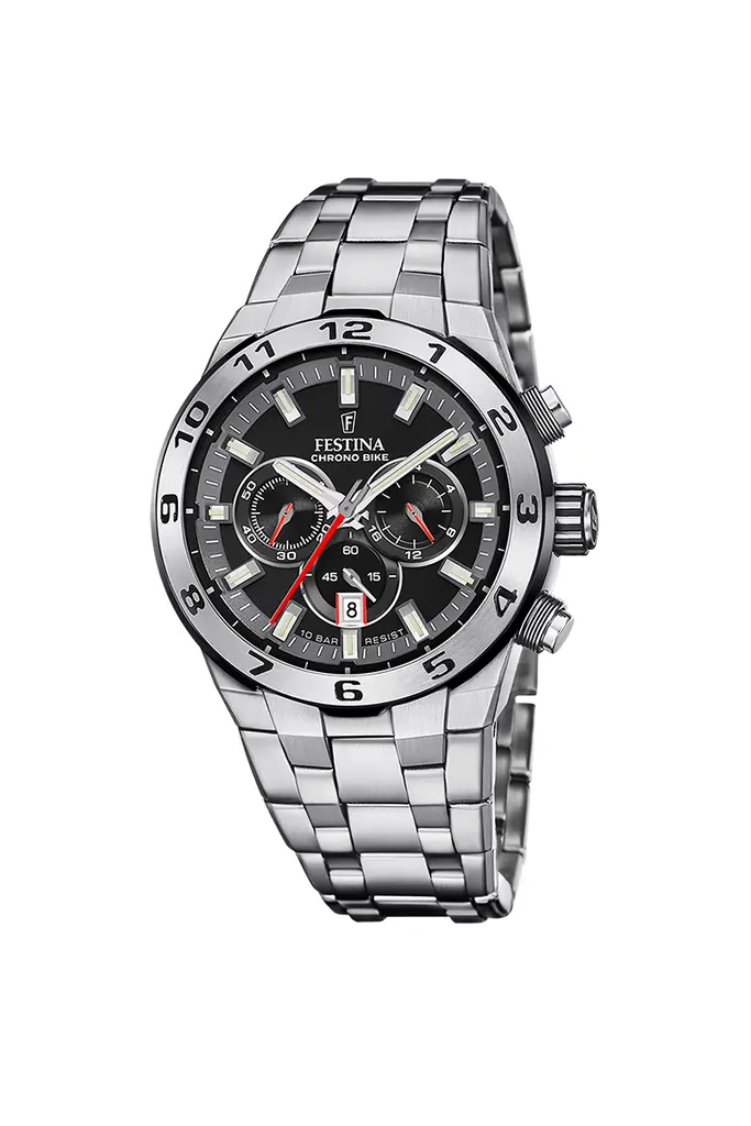 Festina Muški kvarcni sat Chrono Bike, Crno-srebrne boje