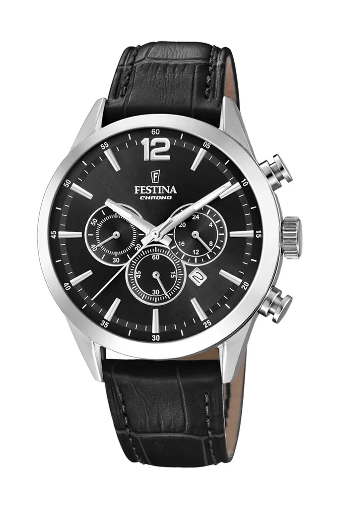 Festina Muški kvarcni hronograf sat Timeless, Crni