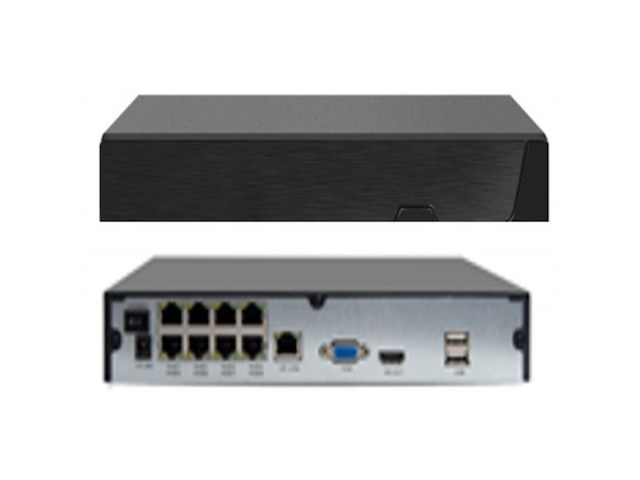 Gembird DVR NVR-P3008QT-POE 8CH GMB 8 kanala do 8mp H.265 HI EASY App Onvif P2P, iCloud do 6TB, POE