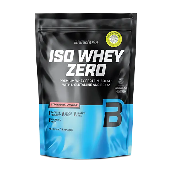 Biotechusa Protein Isowhey Zero, Bez laktoze, Jagoda, 454g