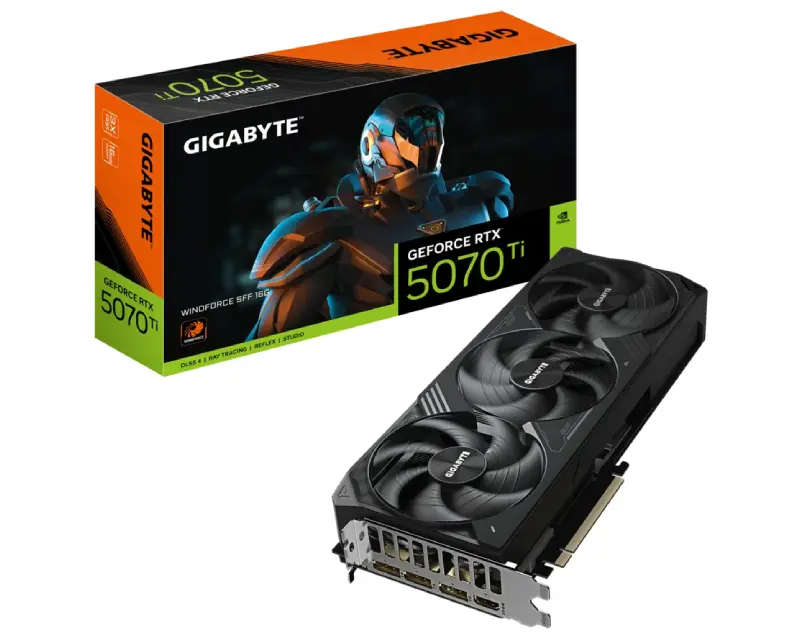 Gigabaјtova grafička kartica nVidia GeForce RTX 5070 Ti WINDFORCE SFF16GB 256bit GV-N507TWF3-16GD rev. 1.0