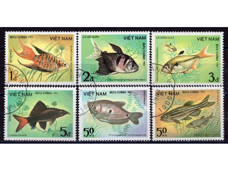 021 - Vijetnam - Fauna - Ribe - Žigosane marke