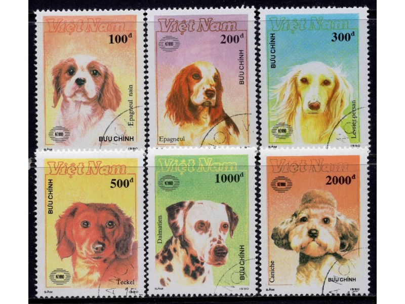 031 - Vijetnam - Fauna - Psi - Žigosane marke