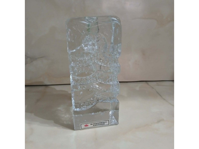 Vintage Ingrid Glas "Blockkristall" vaza 1960-70