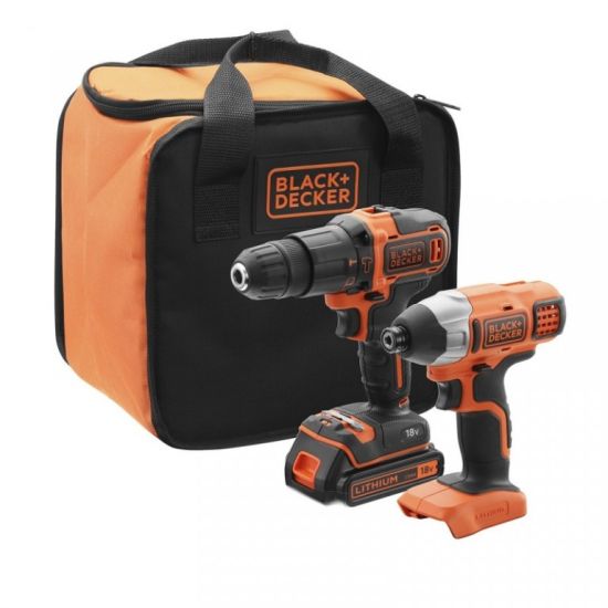 Akumulatorski set 18V Black+Decker vibraciona bušilica-udarni odvrtač (BCK21S1S)