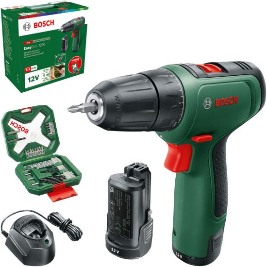 Akumulatorska bušilica - odvrtač Bosch EasyDrill 1200; 2x1,5Ah + 34-delni pribor (06039D3008)
