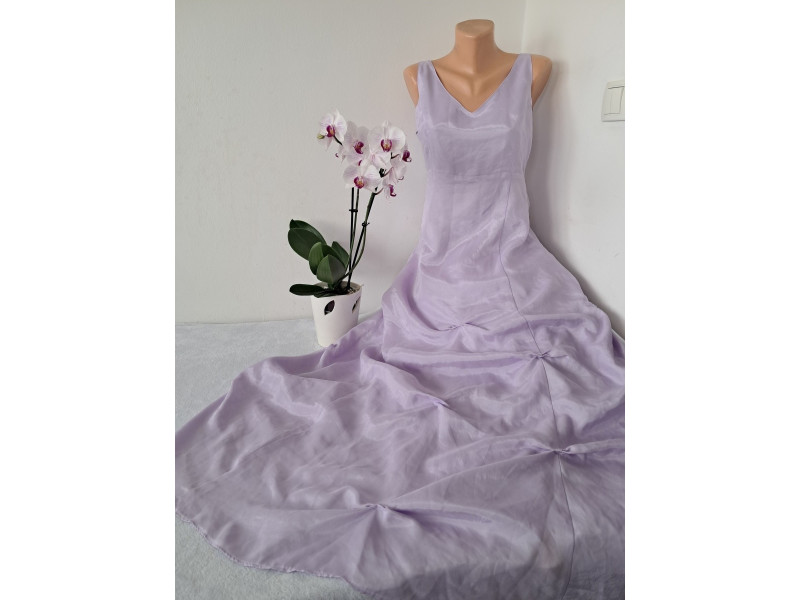 Lavanda maxi elegantna haljina vel M