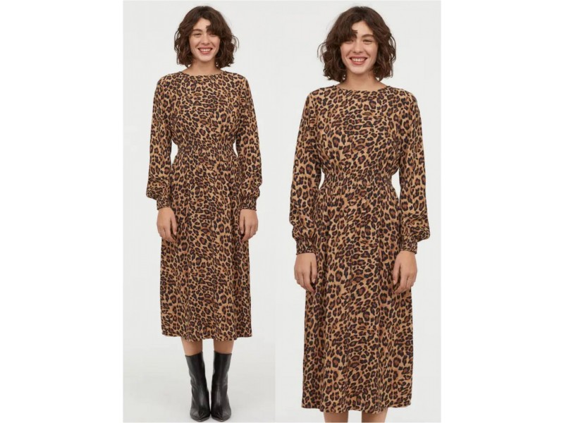 *H&M* midi haljina sa leopard dezenom