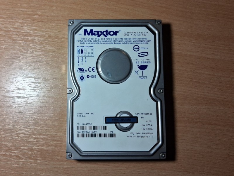 Maxtor 80GB ATA (IDE) - Za delove - Kolekcionare