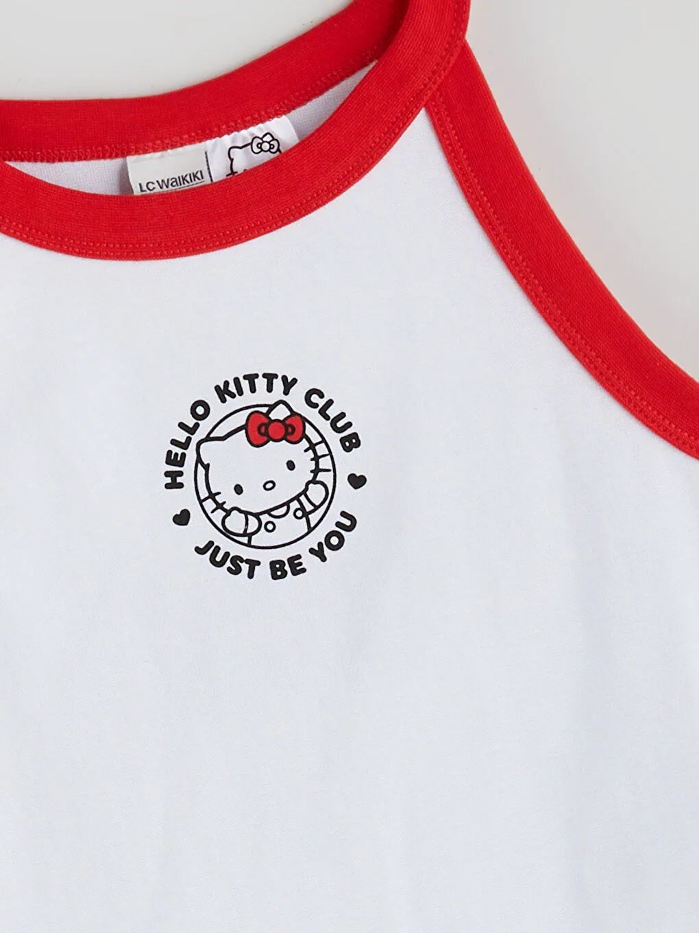 LCW Kids Top Majica Dečji Sa Štampom Hello Kitty I Halter Kragnom, Usev Model, Bez Rukava I Slim Kroja