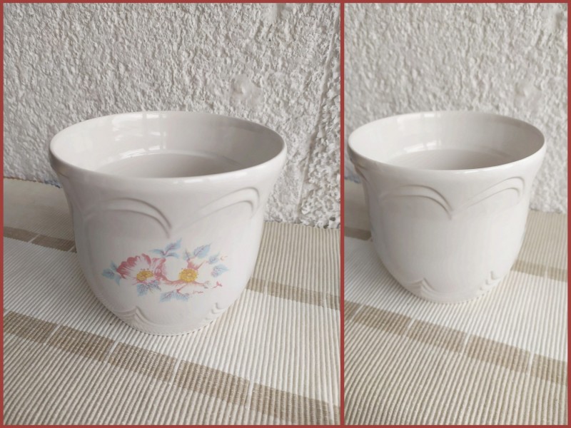 Vintage Keramička Ukrasna Saksija 80s - Visina 13,5 cm