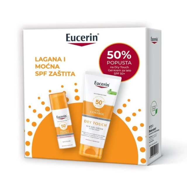 Eucerin Pigment Control Fluid za zaštitu od sunca SPF 50 + Dry Touch Gel-krem za zaštitu osetljive kože od sunca SPF 50+ PROMO