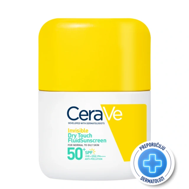 CeraVe Nevidljivi Dry Touch fluid za zaštitu od sunca SPF 50+, 50 ml
