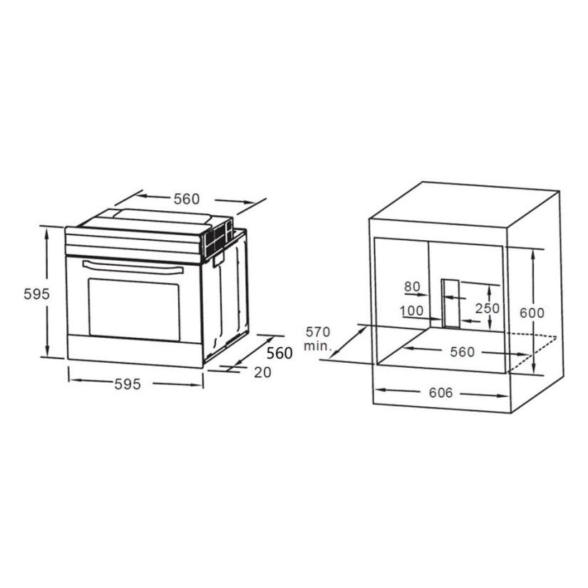 Midea ugradna rerna MBON5M90M5-BK