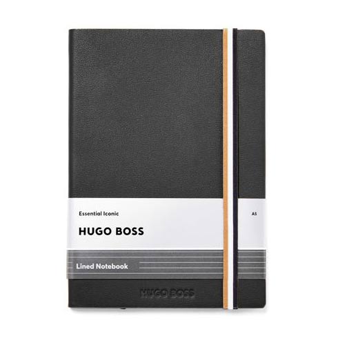HUGO BOSS NOTES A5 ICONIC BLACK LINED