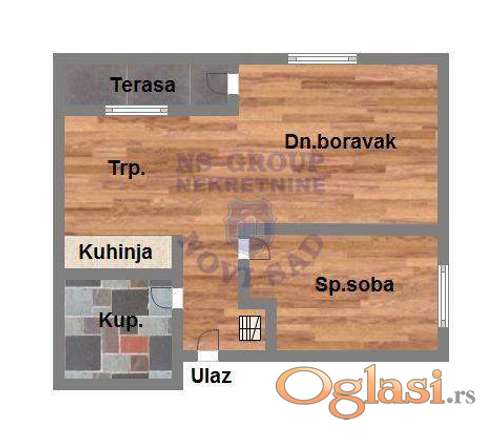 Jednoiposoban stan u Petrovaradinu, 37m2