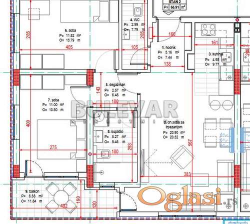 Lux novogradnja u srcu Panteleja, 66.91m2, 3.0
