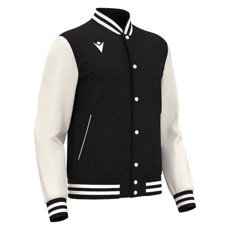 FIDDLE VARSITY COLLEGE JACKET BLK/OFFWHT, S