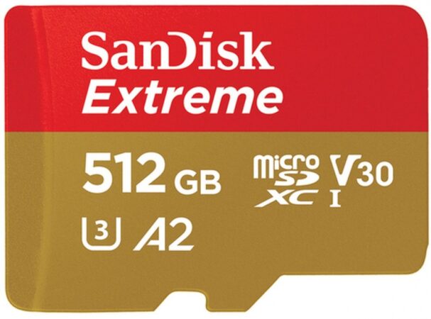 SanDisk SDXC 512GB Extreme micro 190MB/s UHS-I Class10 U3 V30+Ad