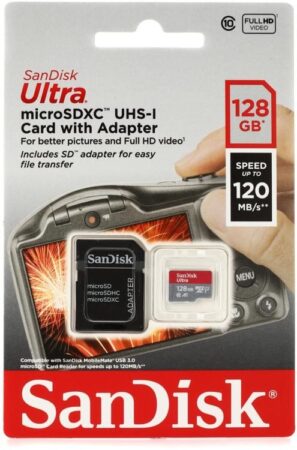 SanDisk SDXC 128GB Ultra Mic.120MB/s A1Class10 UHS-I +Adap.