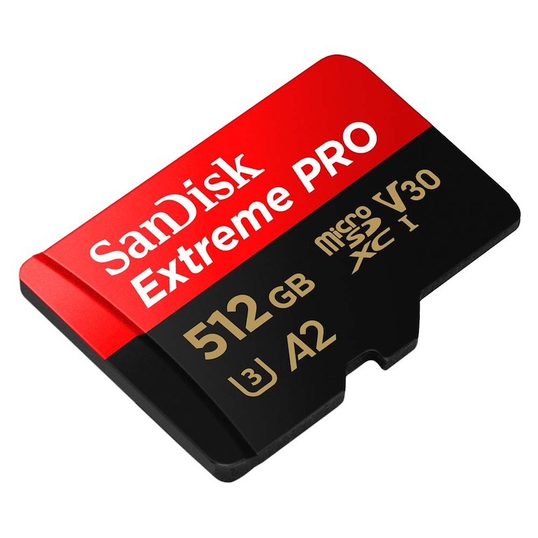 SanDisk SDXC 512GB Micro Extreme Pro 200MB/s A2 C10 V30 UHS-I US+Ad