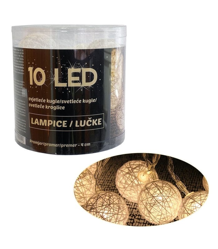 LED lampice – 10 loptica 4 cm, na baterije
