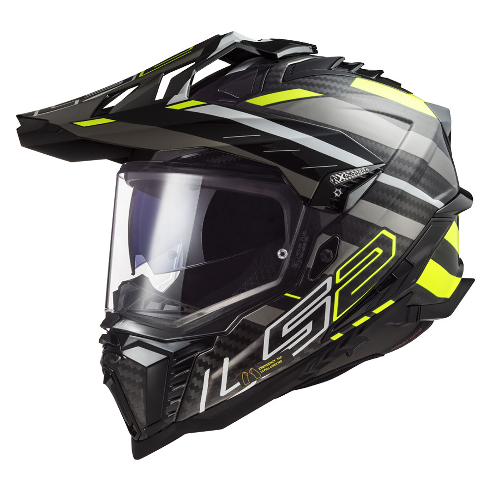 Kaciga LS2 Enduro MX701 EXPLORER EDGE CARBON crno bela