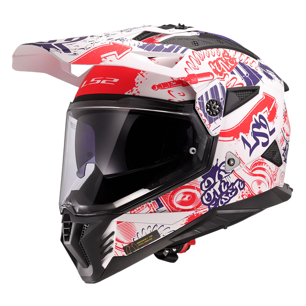 Kaciga LS2 Enduro MX702 PIONEER II FANTASY belo crveno plava