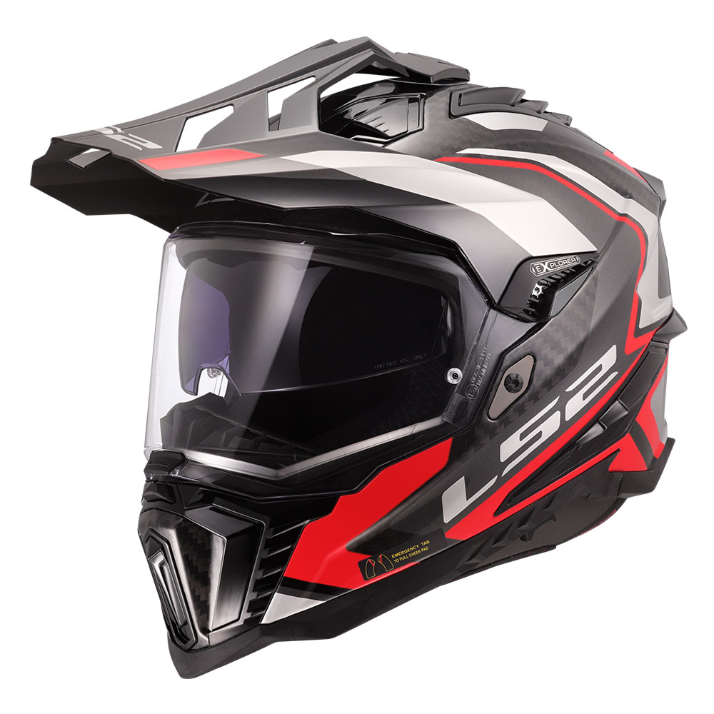 Kaciga LS2 Enduro MX701 EXPLORER CARBON FRONTIER II crvena