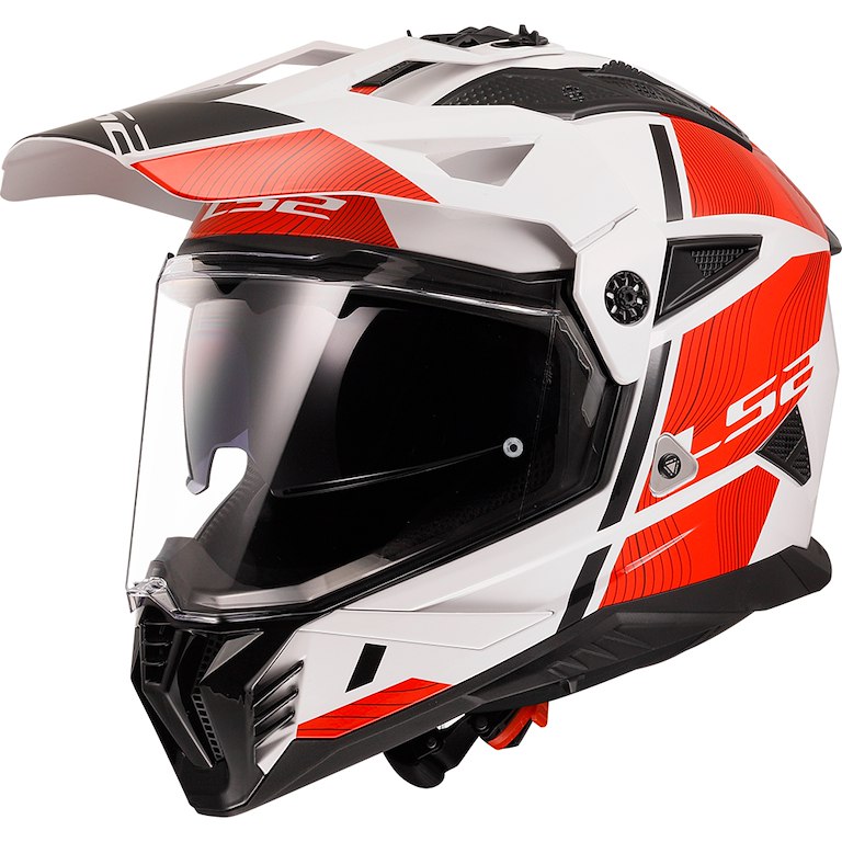 Kaciga LS2 Enduro MX702 PIONEER II HILL belo crvena