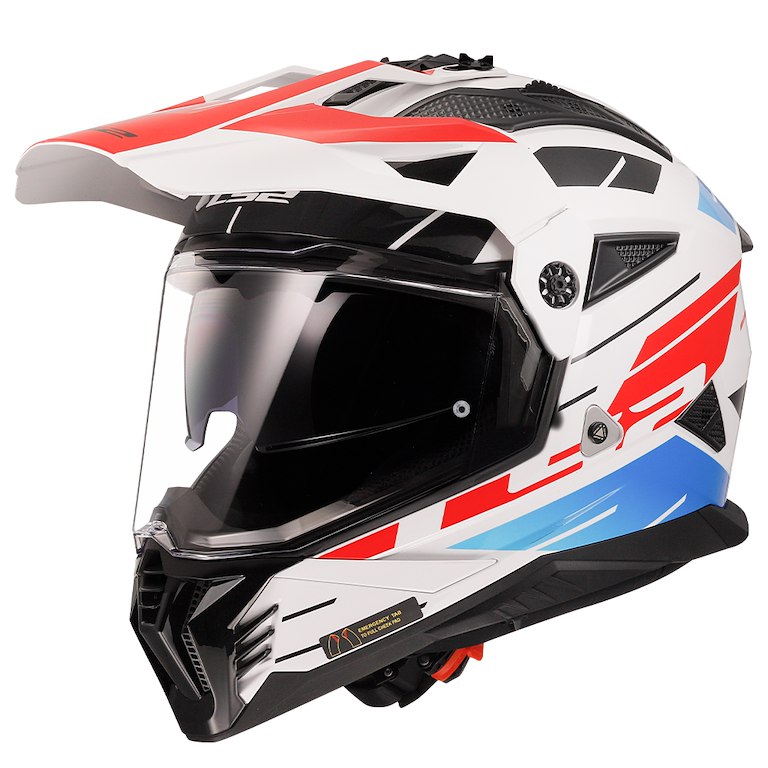 Kaciga LS2 Enduro MX702 PIONEER II NAMIB belo plavo crvena