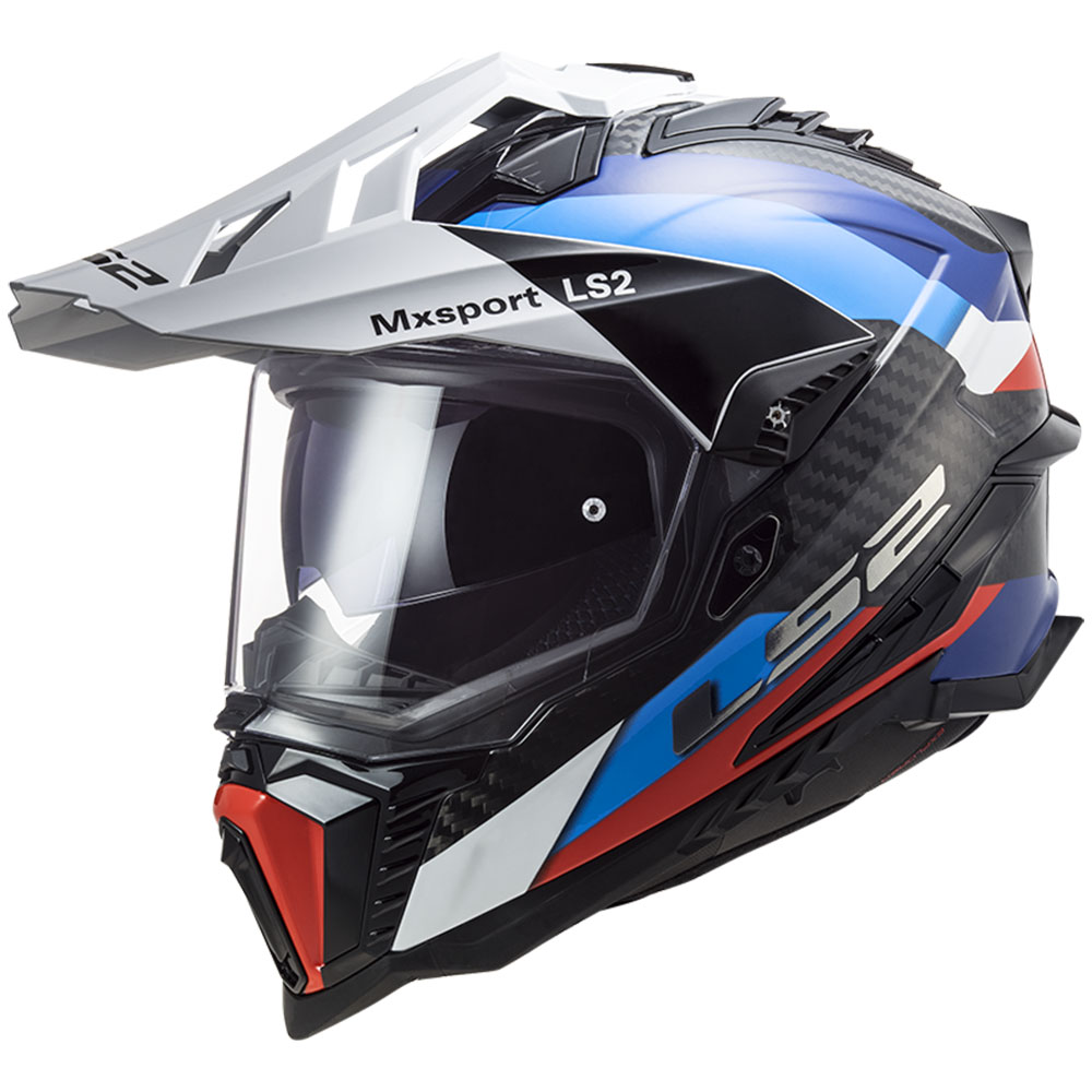 Kaciga LS2 Enduro MX701 EXPLORER FRONTIER CARBON belo crveno plava
