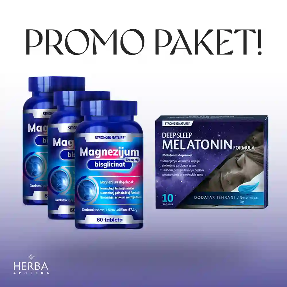 Strong Nature Promo paket Magnezijum bisglicinat + Melatonin
