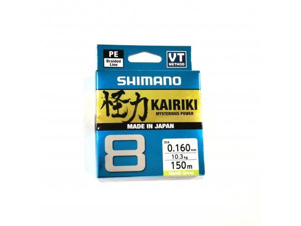 Struna shimano kairiki 8 150m 0.16mm GREEN