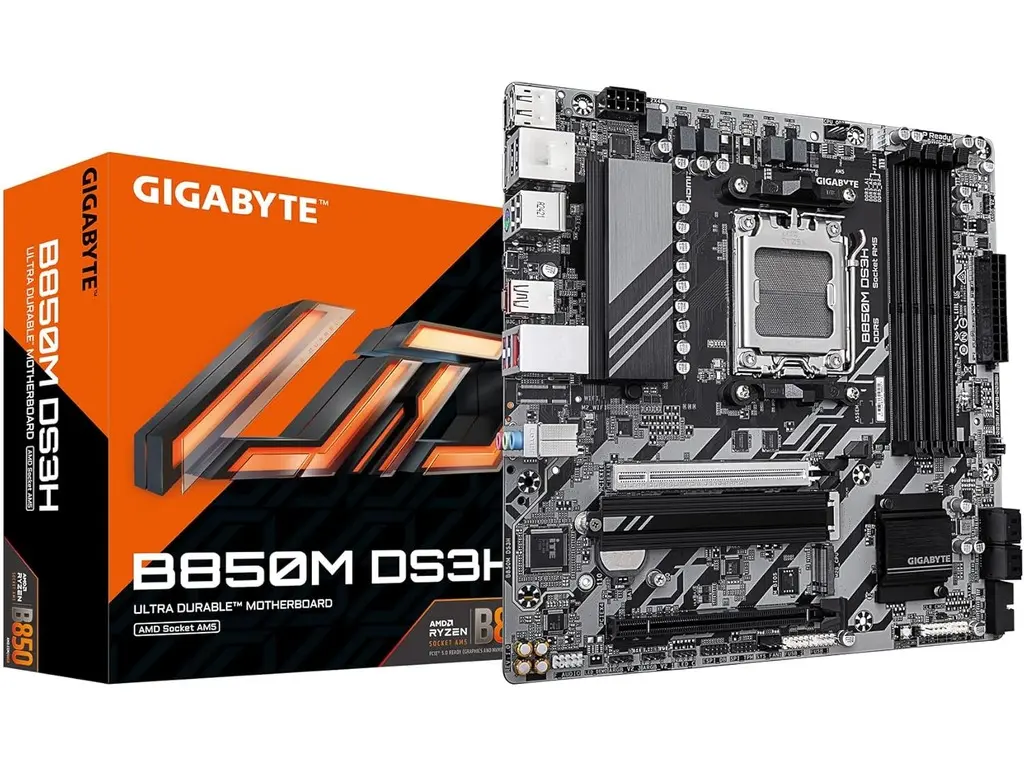 Gigabaјtova matična ploča B850M DS3HAM5, 4x DDR5, 2x M.2, 4x SATA8xUSB, 1x HDMI, 2x DP, mATX