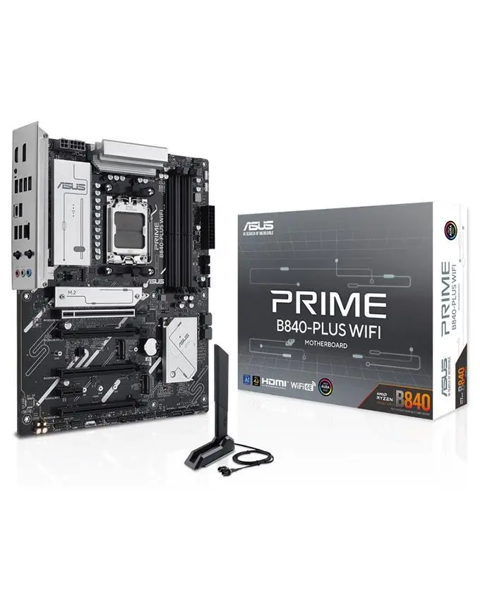 Asus Matična ploča, PRIME B840-PLUS WIFI, AMD Ryzen 9000, 8000 & 7000 Series, BIOS, AMD B840, ATX
