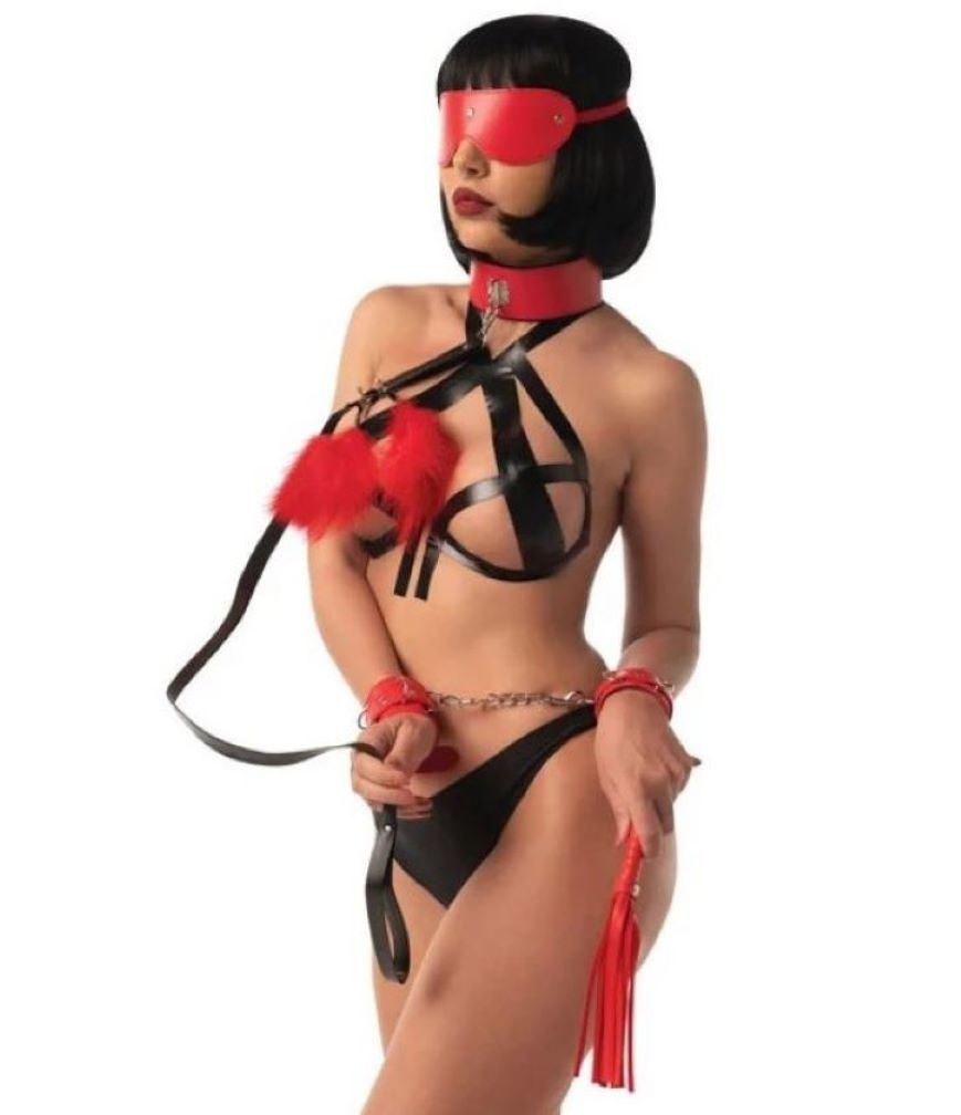 Crveni BDSM Set od 5 elemenata | Bondage Set Red