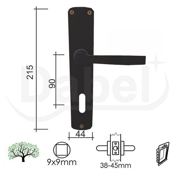 Kvaka šild za vrata CER Cm 90/44/215/7/105/9 .Klj DBP3