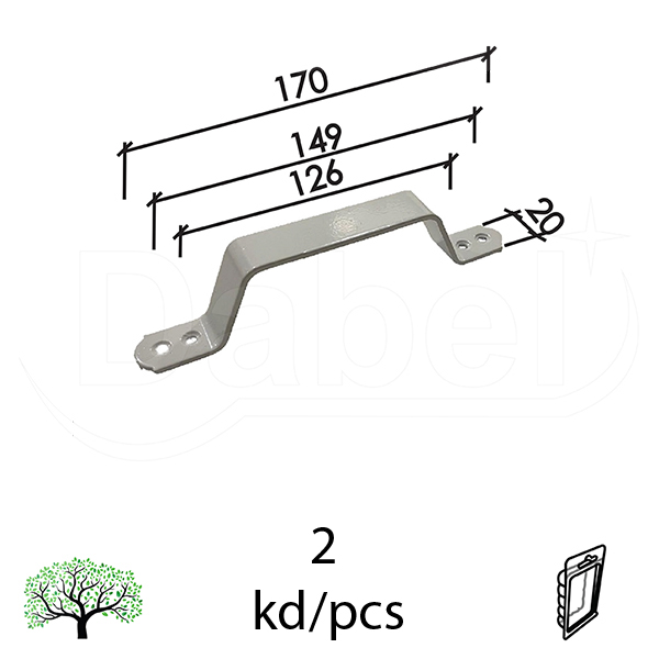 Rukohvat za nameštaj RU8 Bela 20x170x30/126/149mm (2kom) DBP1