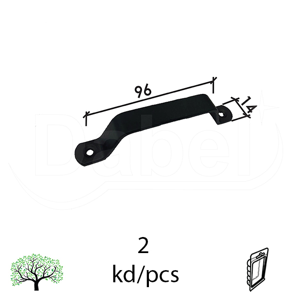 Rukohvat za nameštaj RU8 Crna 14x115x20/96mm (2kom) DBP1