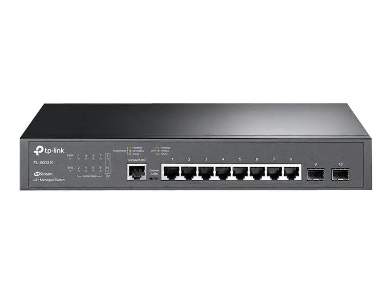 TP-Link LAN Switch TL-SG3210, 8x1Gb, 2xSFP, L2+/L3, Crni