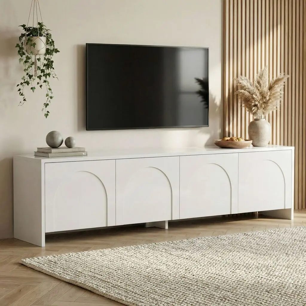 Nordure TV komoda, 180x45x32cm, Bela