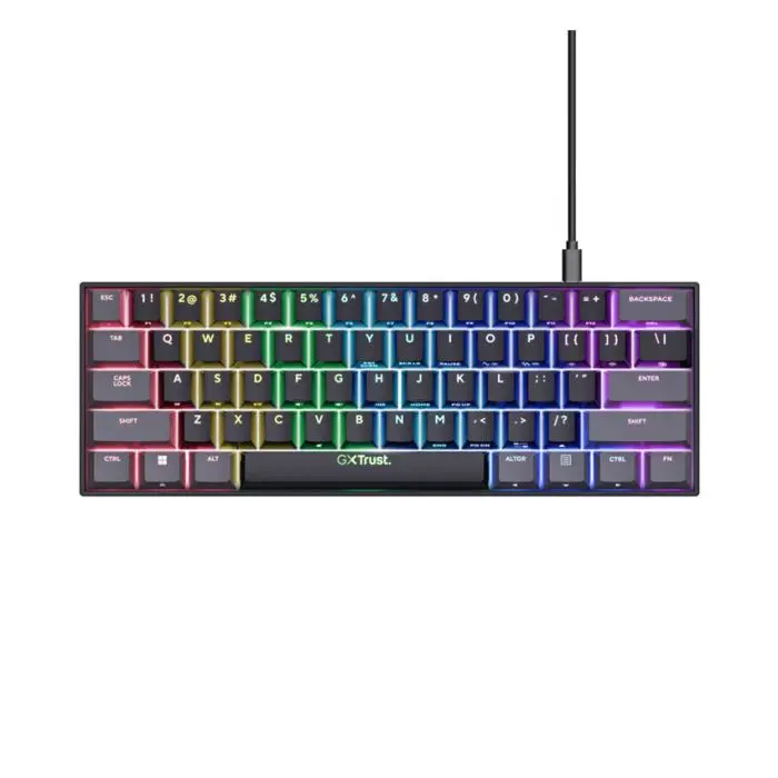 Trust Gaming tastatura GXT867, ACIRA 60%, USB, Mehanička, Engleski, Crna