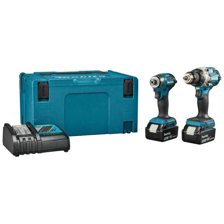 Makita – Set akumulatorskih alata 18V, 2-delni DHP489 + DTD173 u MAKPAC III koferu, 2x baterija 5.0Ah + punjač – DLX2528TJ
