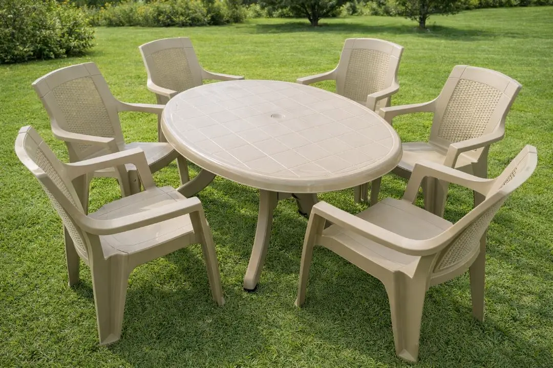 Sanja Ippi Set 6 Stolica Ema Ratan i Sto Orlando 140x100cm, Svetlo Moka