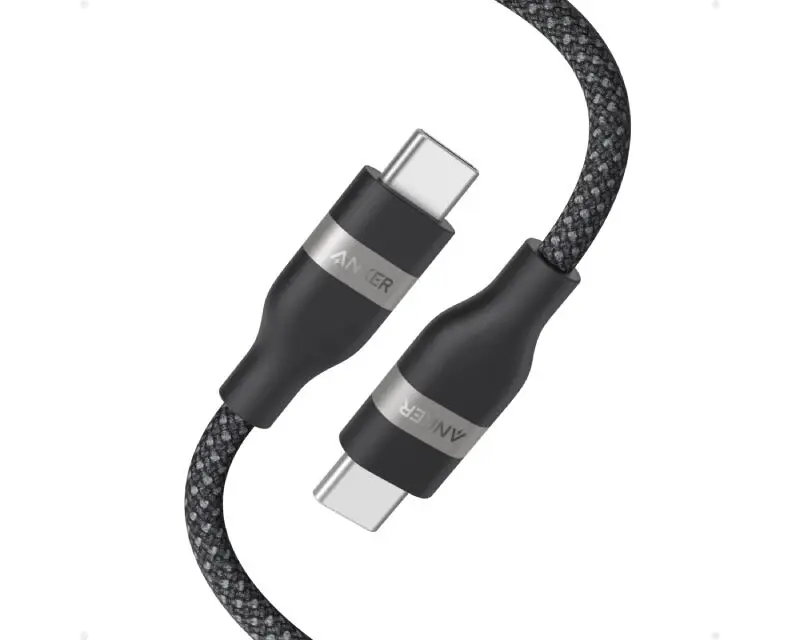 USB tip-C kabl za super brzo punjenje M/M, 1.8m, 240W/480Mbps, Pleteni, Crni