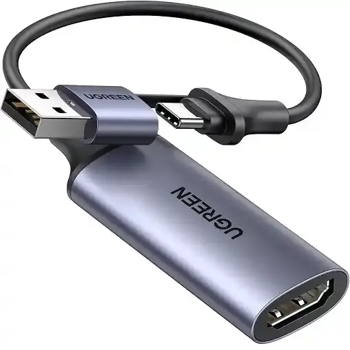 UGREEN Adapter kartica za video snimanje USB A TipC, HDMI, Sivi