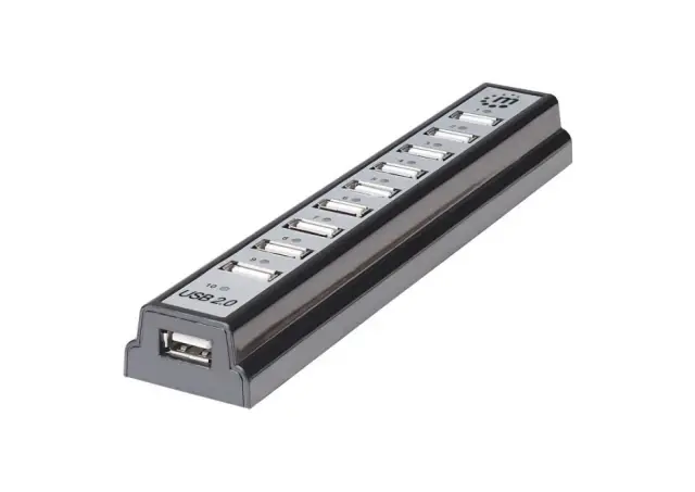 MANHATTAN USB HUB 10port 161572 2.0/480Mbps/Crni